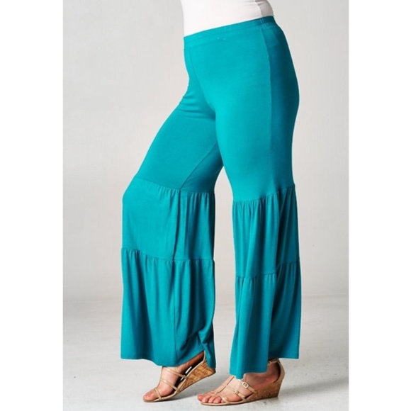 Pants & Jumpsuits | New Plus Size Ruffle Palazzo Pants 3 Colors | Poshmark